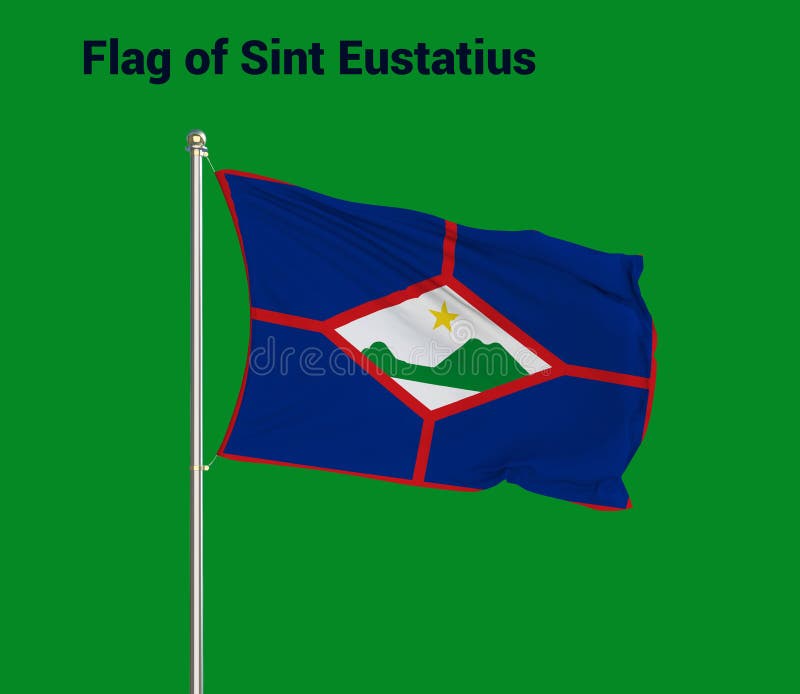 Flag of Sint Eustatius, Sint Eustatius Flag, National Flag of Sint Eustatius. Pole Flag of Sint ...