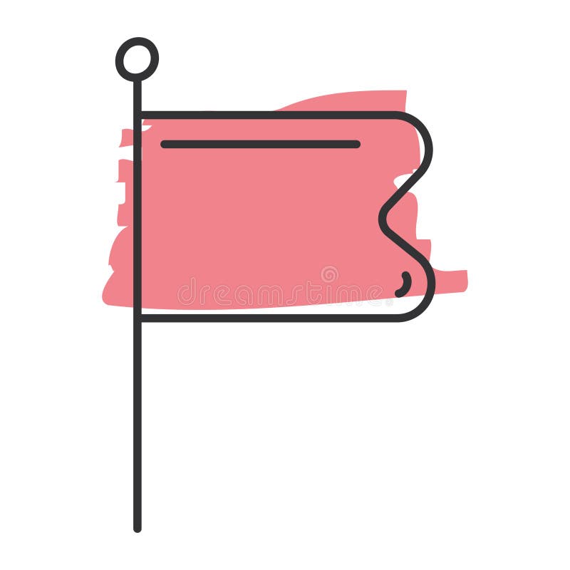 Flag Sketch Icon Hand Draw Vector Stock Vector - Illustration of pencil ...