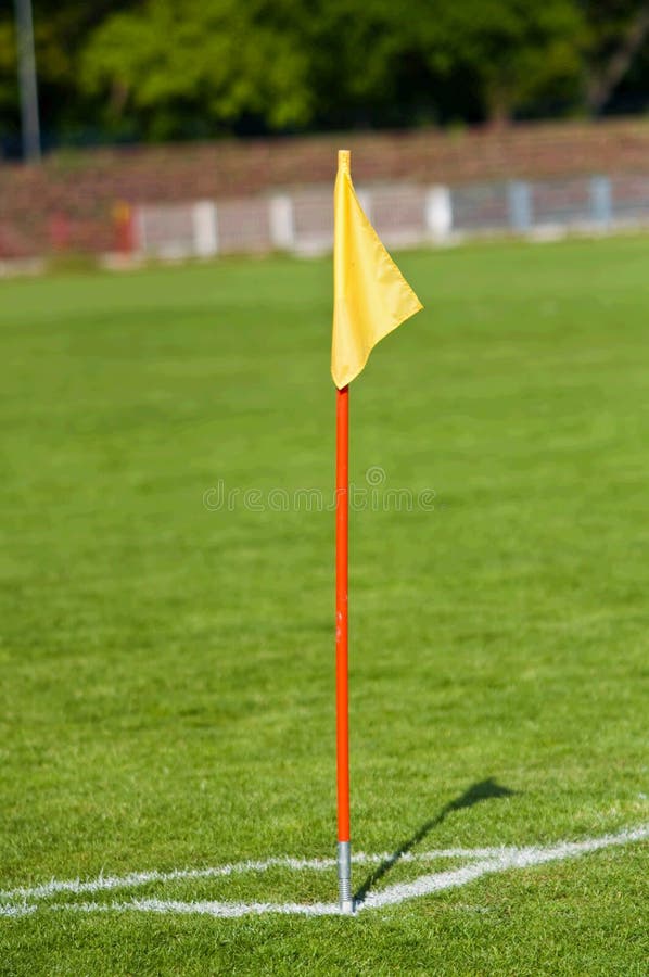 Flag on soccer field stock image. Image of corner, football - 14796181