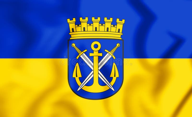 Solingen City Flag On Flagpole, Germany, Isolated On White Background ...