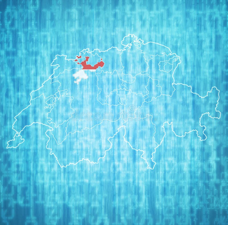 Flag of Solothurn Canton on Map of Switzerland Stock Illustration ...