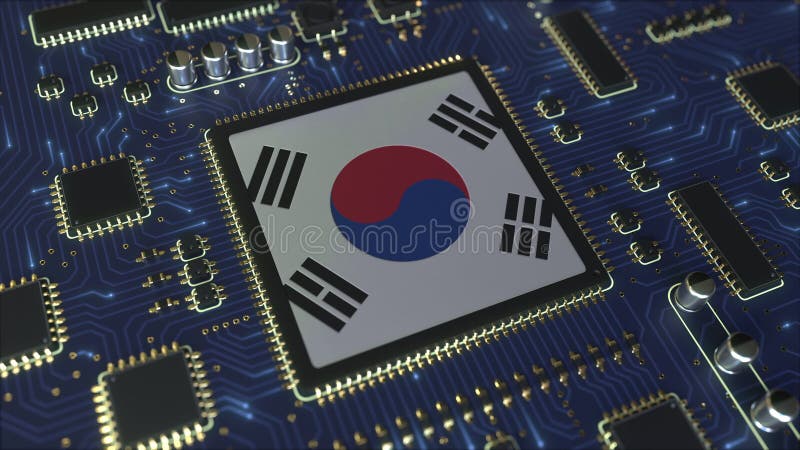 Flag of South Korea on the Operating Chipset. Korean Information ...