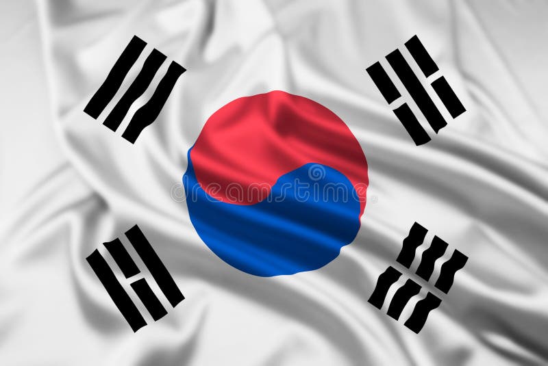 The Flag of South Korea Rippled Stock Illustration - Illustration of ...