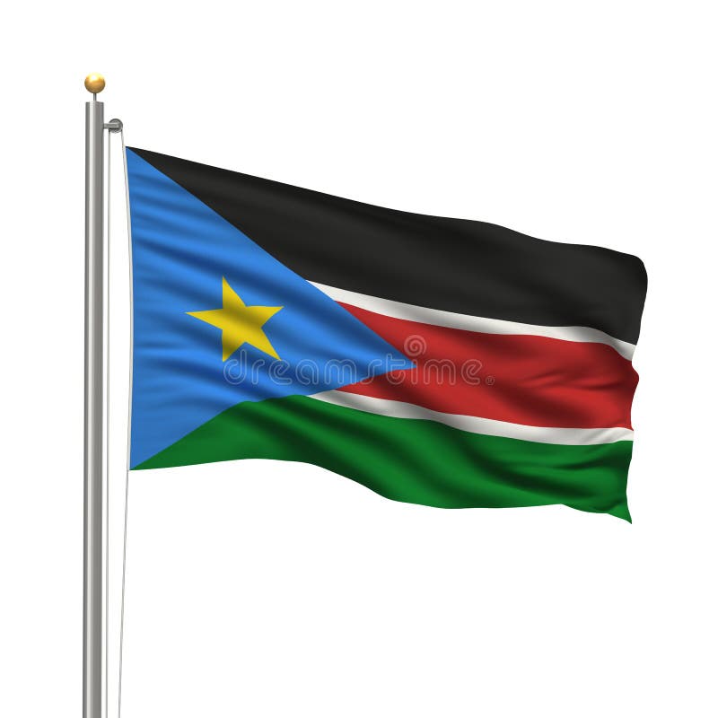 South Sudan Flag on Its Territory Stock Illustration - Illustration of ...