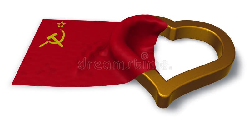 Flag of the Soviet Union and Heart Symbol Stock Illustration ...