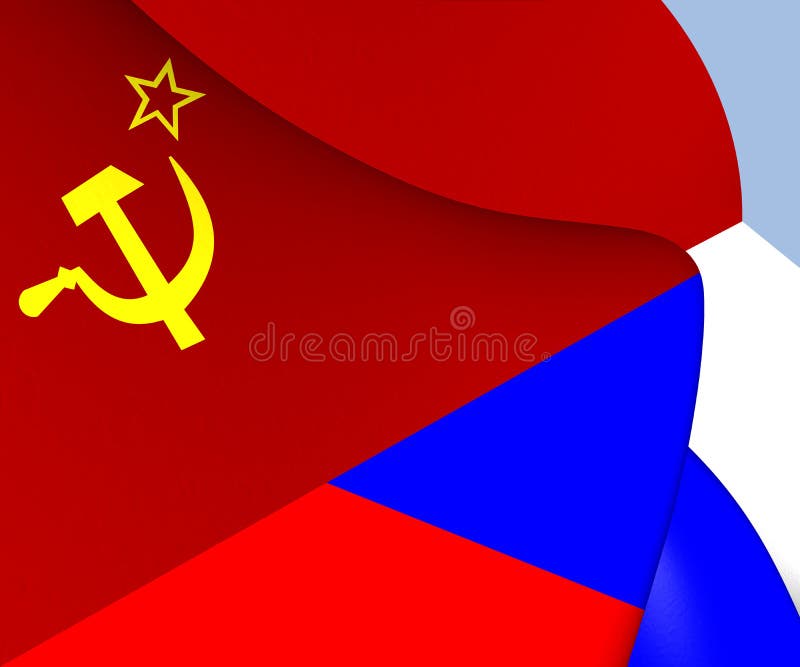 Flag of the Soviet Union and Russia Stock Illustration - Illustration ...