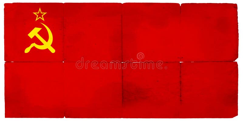 Flag of the Soviet Union with the Texture of an Old Document. Stock ...