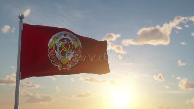 Flag of the Soviet Union or USSR Flag Blowing in the Wind. Communist ...