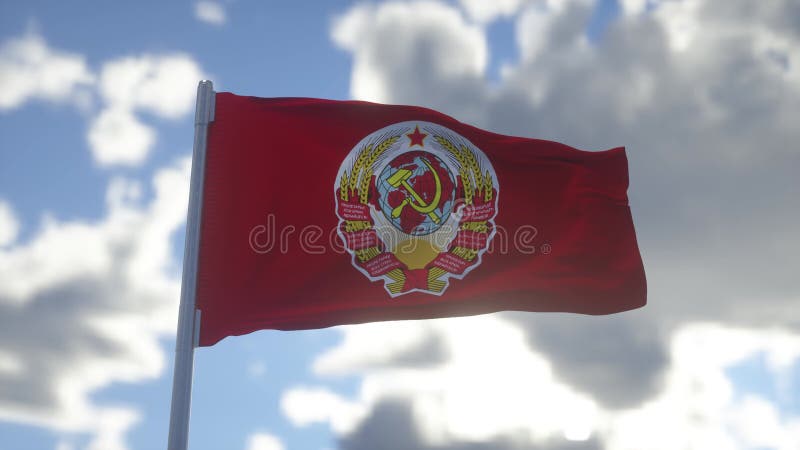Flag of the Soviet Union or USSR Flag Blowing in the Wind. Communist ...