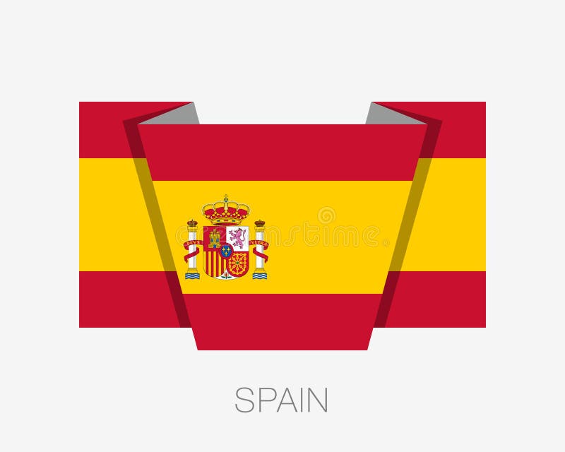 Flag of Spain without Coat of Arms. Matted Vector Icon and Button ...
