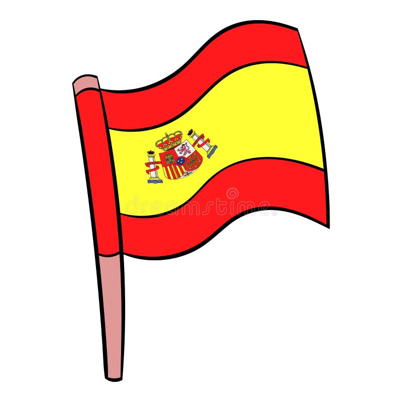Flag of Spain icon cartoon stock vector. Illustration of graphic - 88454945
