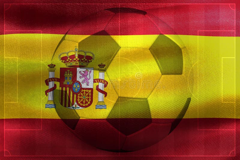 Flag of Spain with a Soccer Ball. Stock Photo - Image of backdrop, game ...
