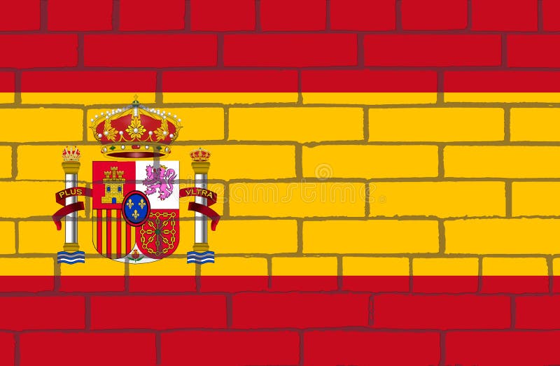 The Flag of Spain on Wall, As it is Defined in the Spanish Constitution ...