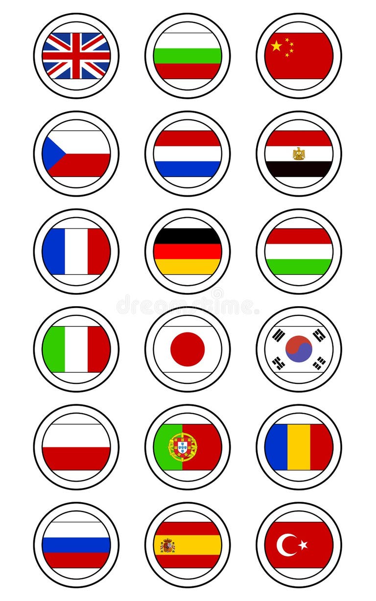 Country Flags Circular Icons Stock Illustrations – 363 Country Flags ...