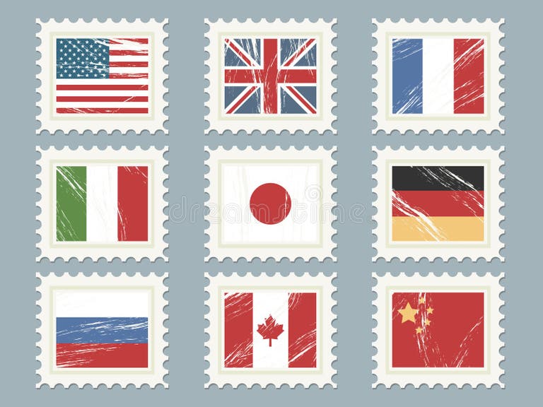 Flag stamps set 1 stock vector. Illustration of canada - 3279255