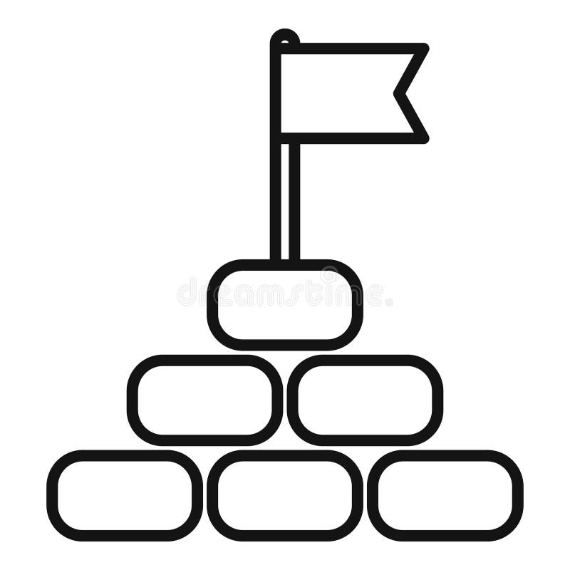 Flag Standing on a Stone Pyramid Representing Goal Achievement Stock ...