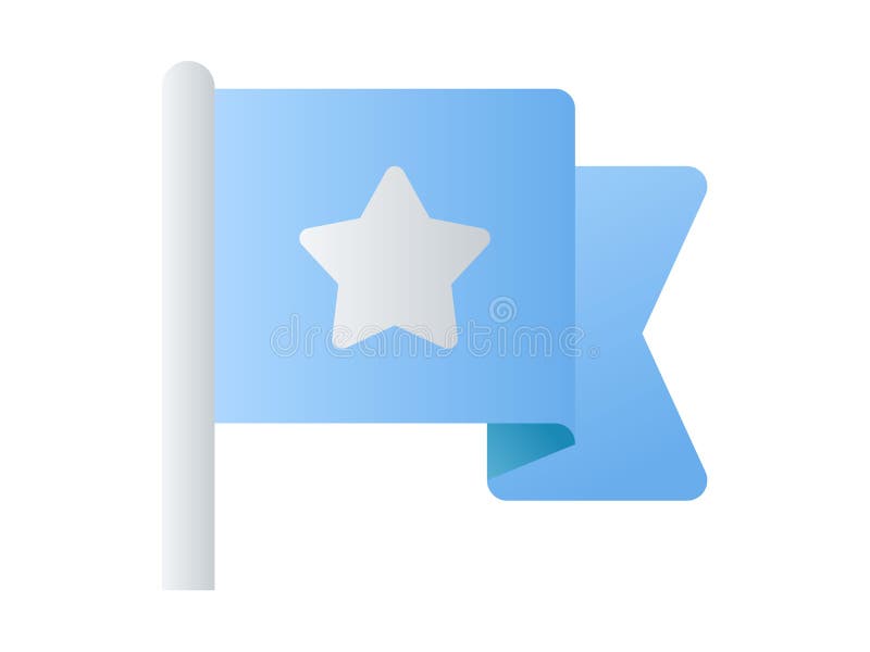 Flag Star Single Isolated Icon with Smooth Style Stock Vector ...