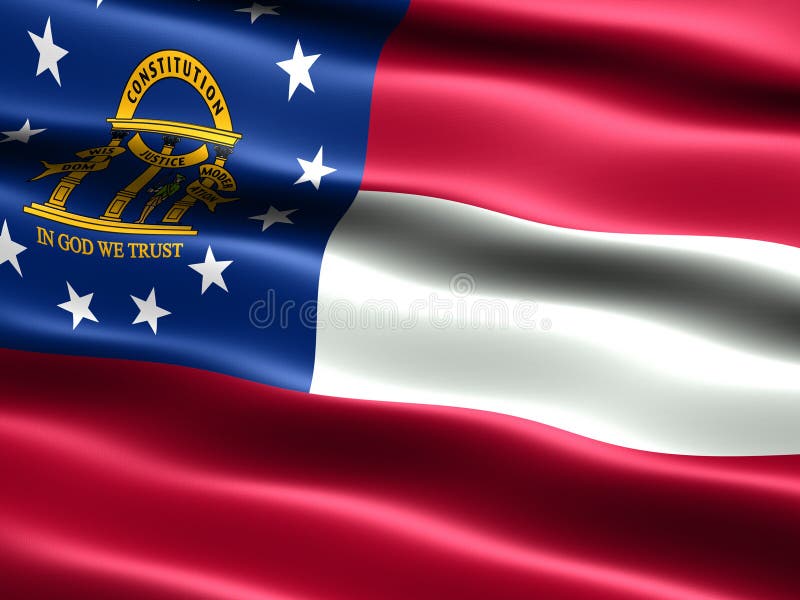 Flag of the State of Georgia Stock Illustration - Illustration of ...