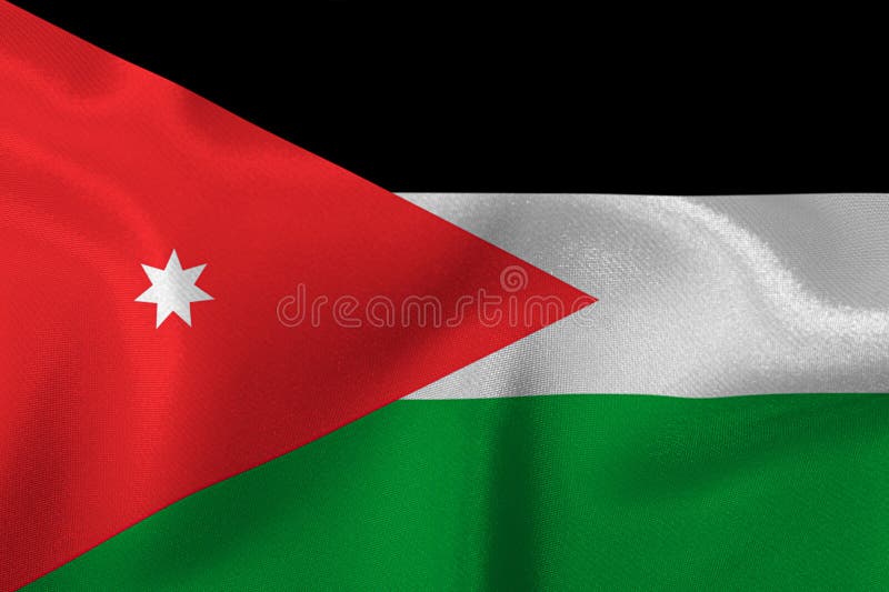 Flag of the State of Jordan Close-up Stock Illustration - Illustration ...