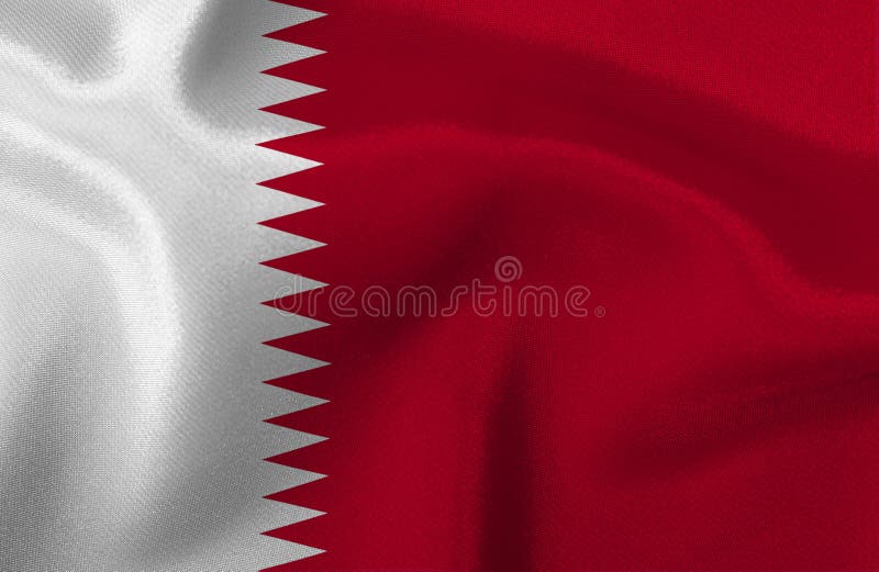 Flag of the State of Qatar Close-up Stock Image - Image of wear ...