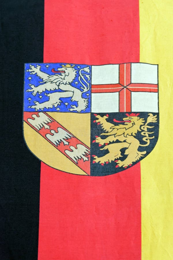 Flag of the state Saarland stock image. Image of flagge - 167986579