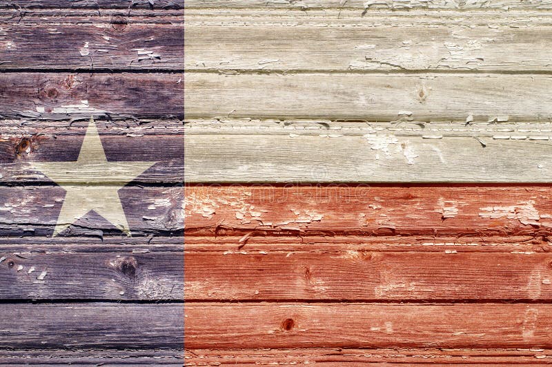 The Flag of the State of Texas with the Texture of Old Wooden Boards ...