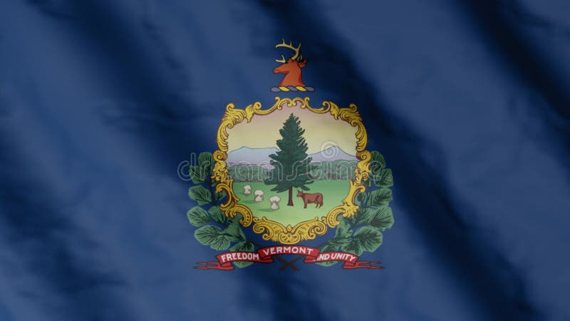Flag of State Vermont Waving in the Wind. Stock Footage - Video of ...