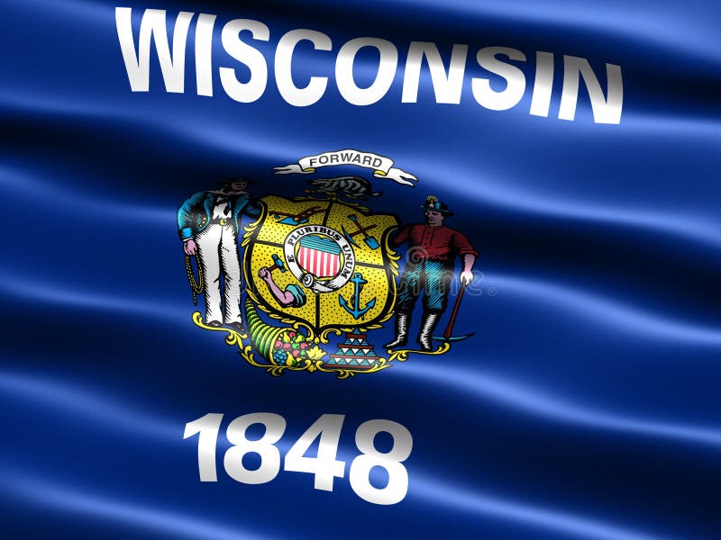 Flag of the State of Wisconsin Stock Illustration - Illustration of ...
