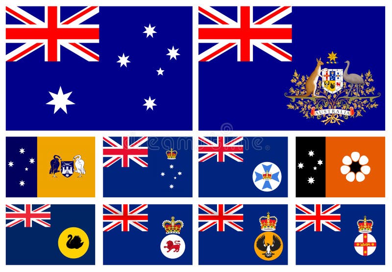 Flag of States of Australia Stock Illustration - Illustration of ...