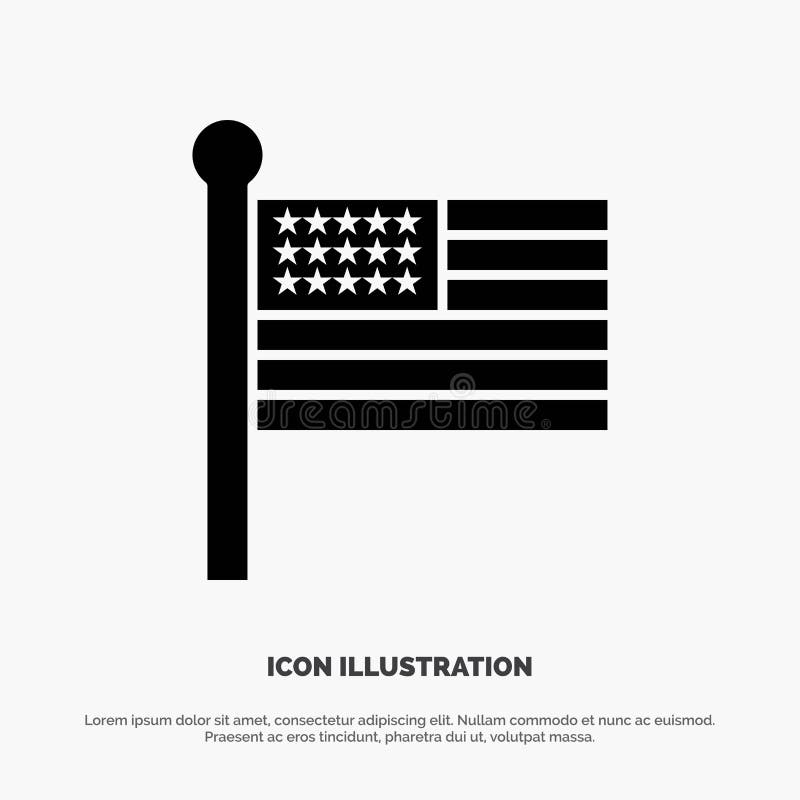 Flag, States, United, Usa Solid Glyph Icon Vector Stock Vector ...