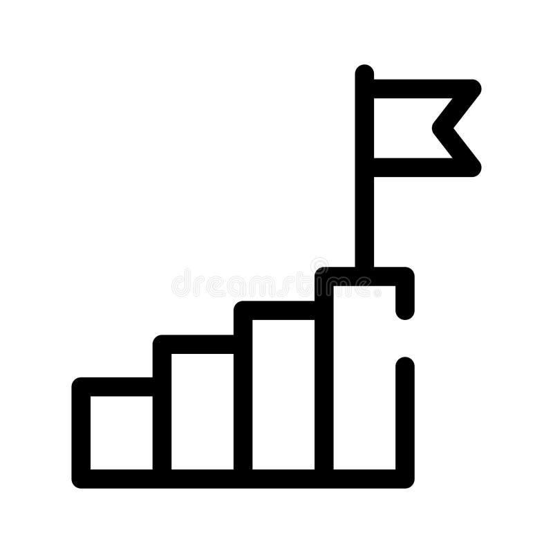 A Flag on Steps, Representing Progress and Business Growth Stock Vector ...