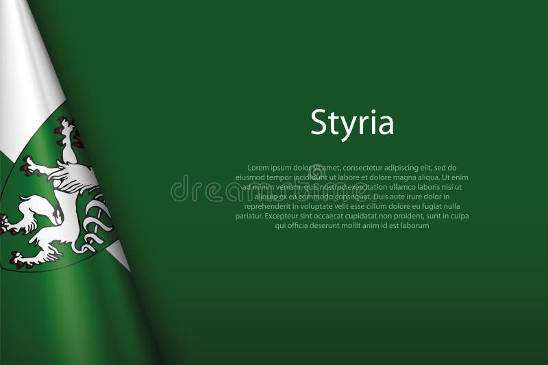 Flag Styria, State of Austria, Isolated on Background with Copys Stock ...