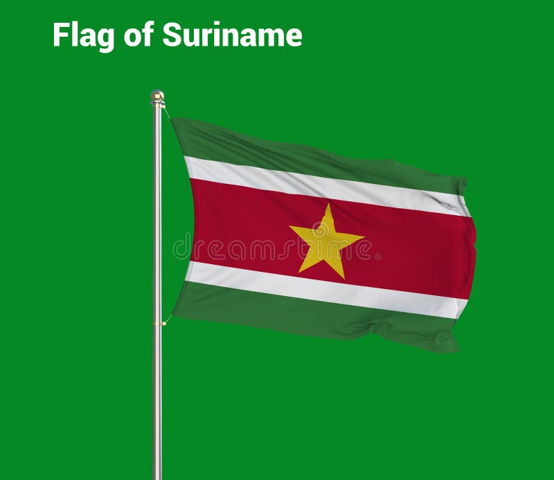 Flag of Suriname, Suriname Flag, National Flag of Suriname. Pole Flag ...