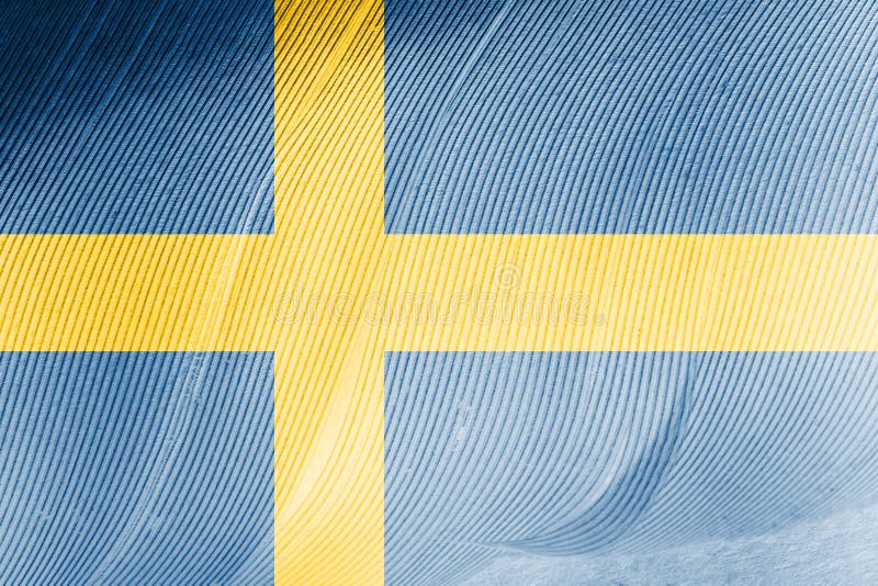 Flag of Sweden with Texture. Template for Design Stock Photo - Image of ...