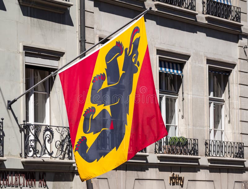 Flag of swiss canton Bern stock image. Image of waving - 265197357