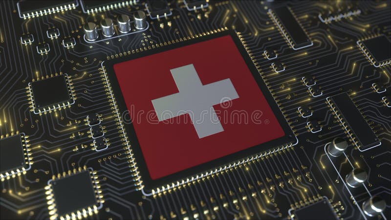 Flag of Switzerland on the Operating Chipset. Swiss Information ...
