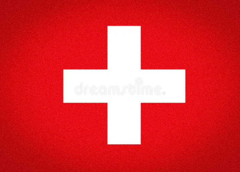 The Flag of Switzerland, Red Color and White Cross, Illustration Image ...