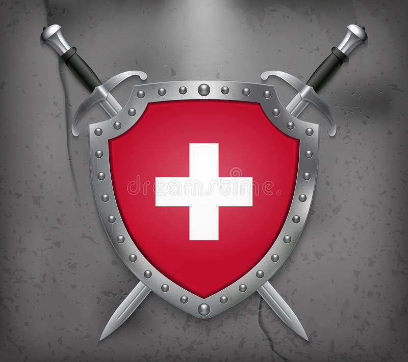 Flag of Switzerland. the Shield with National Flag Stock Vector ...