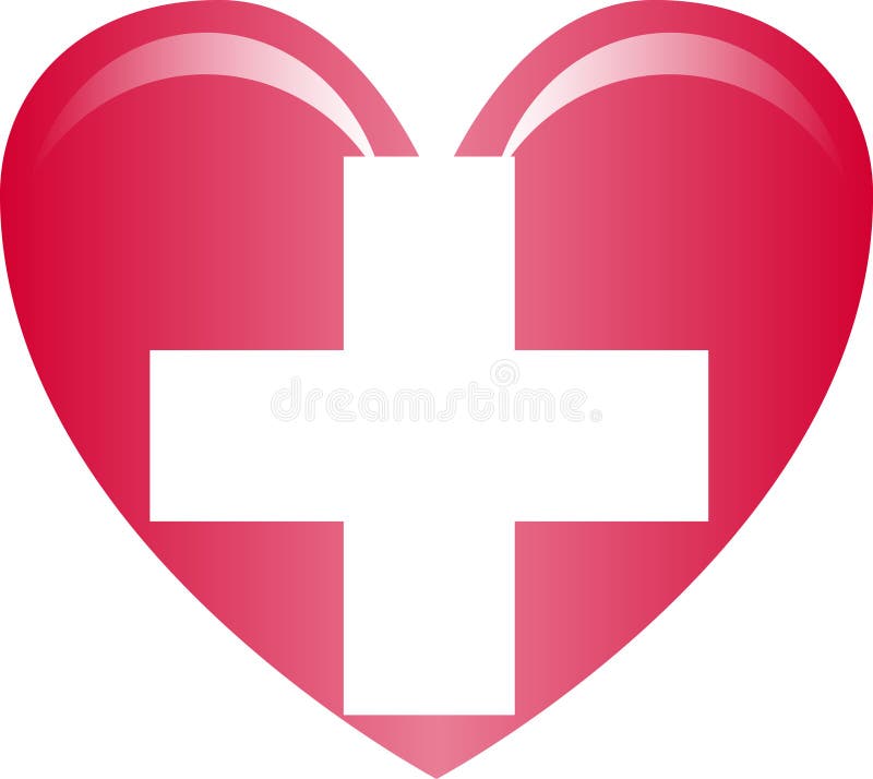 Flag of Switzerland White Cross Marks the Middle of the Banner. Stock ...