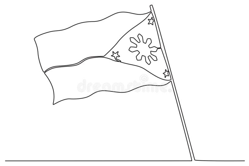 A Flag Symbolizing Philippine Independence Stock Vector - Illustration ...