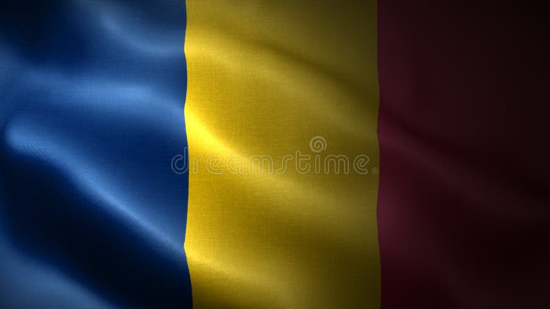 Close Up Waving Flag of Chad. Flag Symbols of Chad. Stock Illustration ...