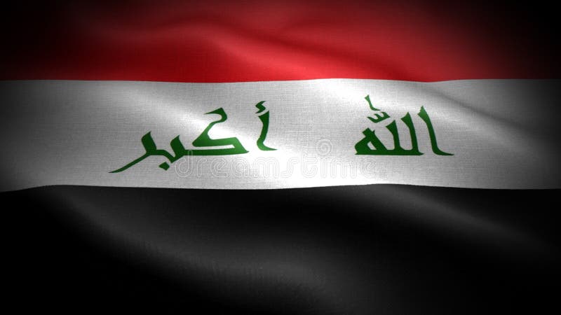Close Up Waving Flag of Iraq. Flag Symbols of Iraq. Stock Illustration ...