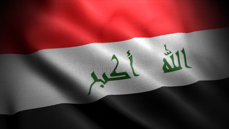 Close Up Waving Flag of Iraq. Flag Symbols of Iraq. Stock Illustration ...