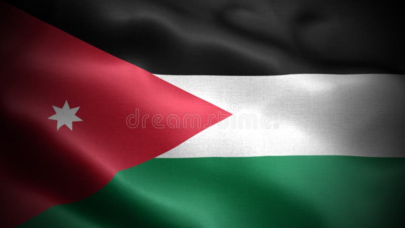 Close Up Waving Flag of Jordan. Flag Symbols of Jordan. Stock ...