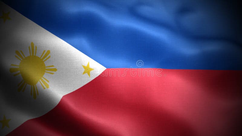 Close Up Waving Flag of Philippines. Flag Symbols of Philippines. Stock ...