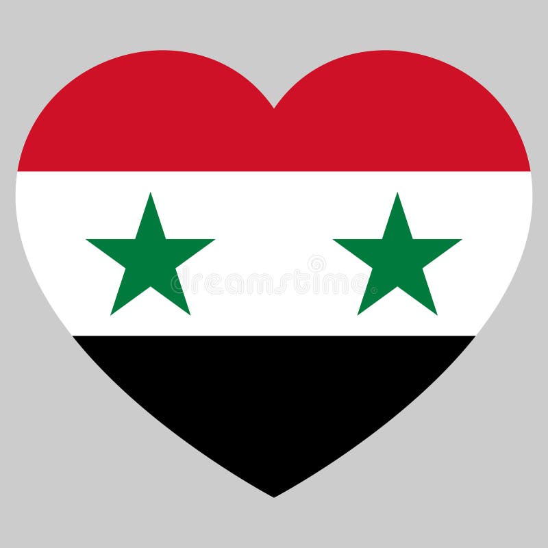 Flag of Syria in Form of Heart Symbol of Love Stock Illustration ...