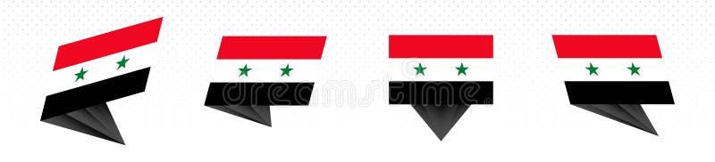 Flag of Syria in Modern Abstract Design, Flag Set Stock Vector ...
