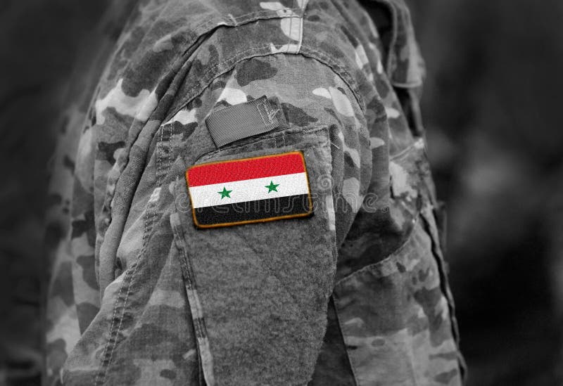 Syrian Flag on Soldiers Arm. Syria Army. Syrian Troops. Stock Photo ...