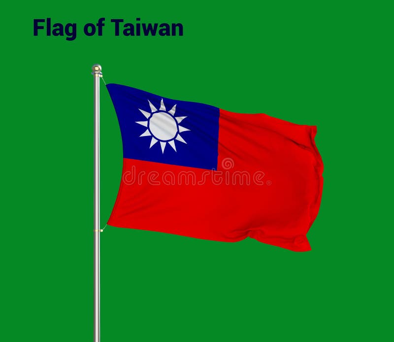 Flag of Taiwan, Taiwan Flag, National Flag of Taiwan. Pole Flag of ...