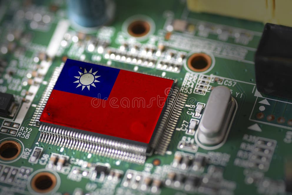 Flag of Taiwan on a Processor, CPU Central Processing Unit Stock Photo ...